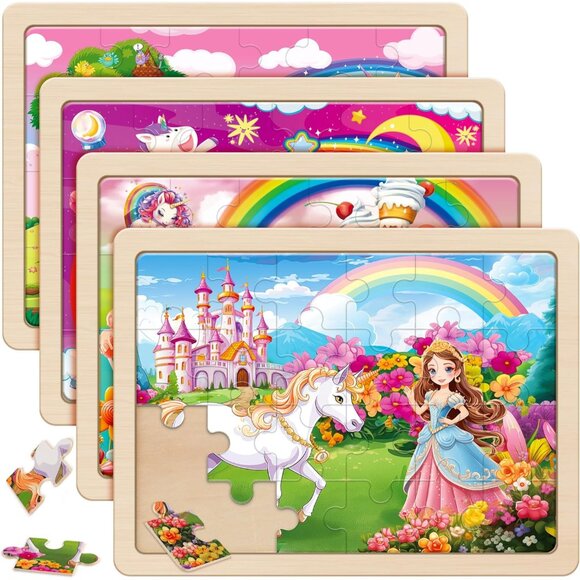 Toys | Large Unicorn Princess Fairy Wooden Puzzles For Girls Gift ...